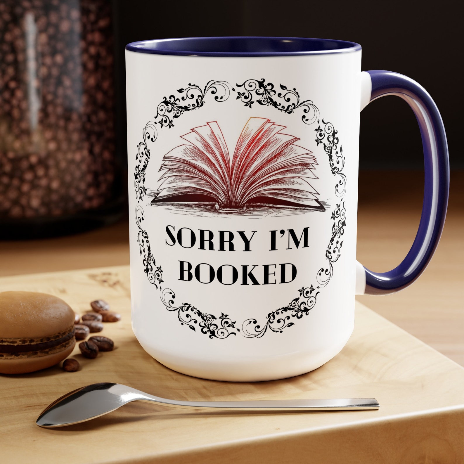 Book Mug, Sorry I'm Booked, Cute, Funny, Bookish Gift, Gift for Her ...