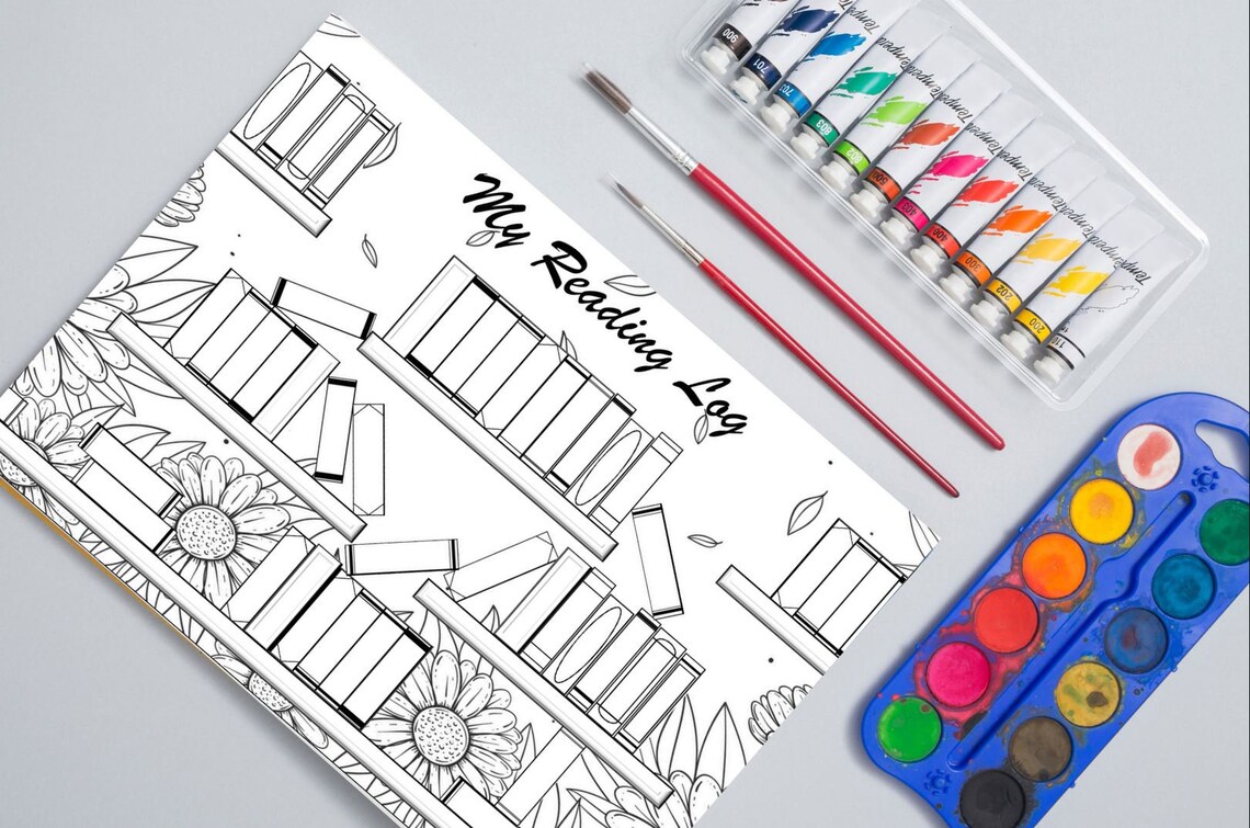 Reading Tracker Printable, Bookshelf Reading Log, Nature Themed, Book ...