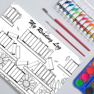 Reading Tracker Printable, Bookshelf Reading Log, Nature Themed, Book ...