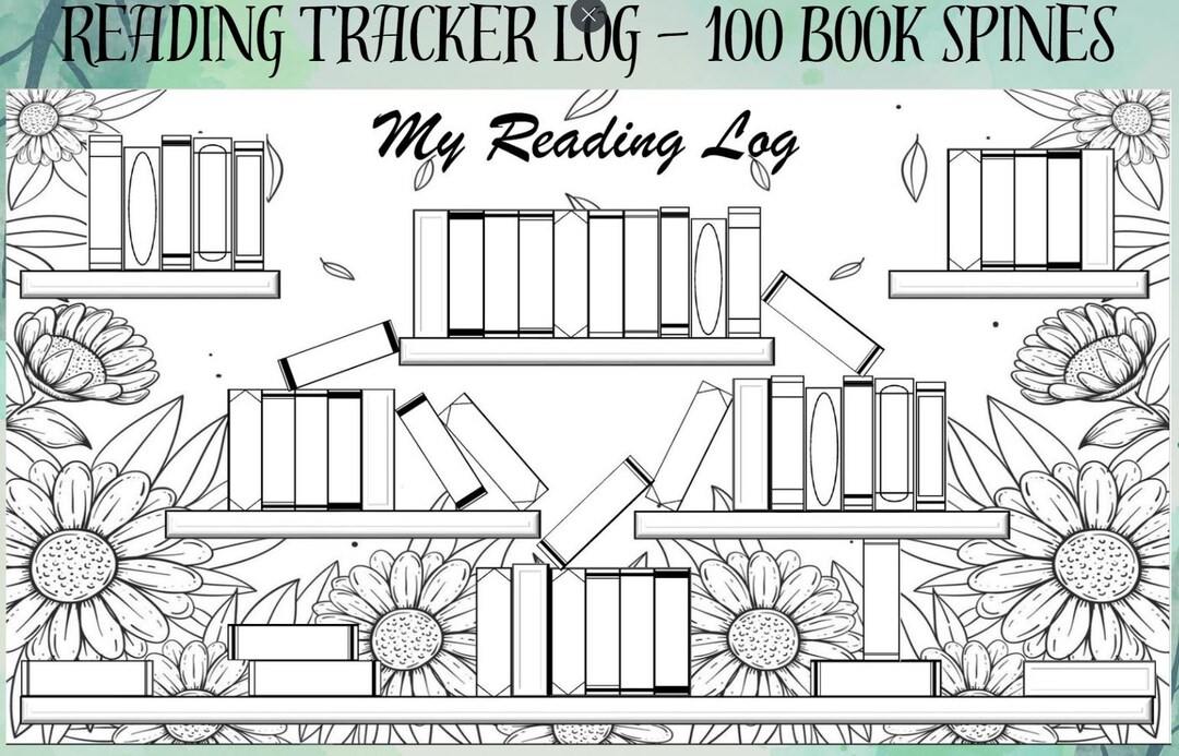 Reading Tracker Printable, Bookshelf Reading Log, Nature Themed, Book ...