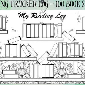 Reading Tracker Printable, Bookshelf Reading Log, Nature Themed, Book ...