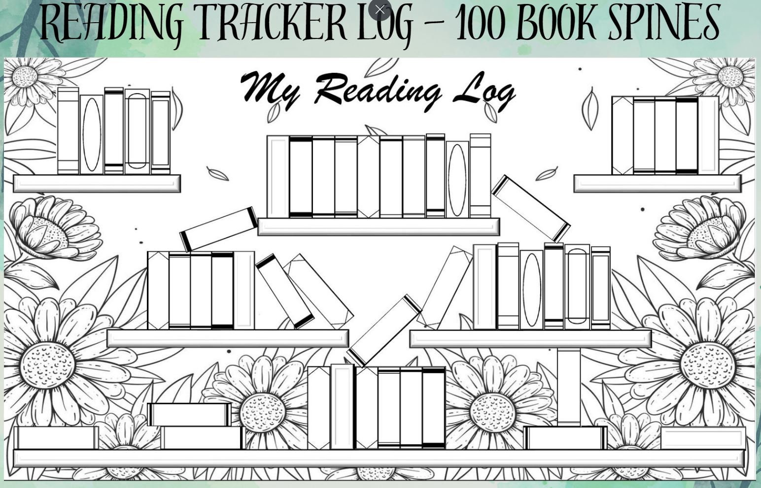 Reading Tracker Printable, Bookshelf Reading Log, Nature Themed, Book ...