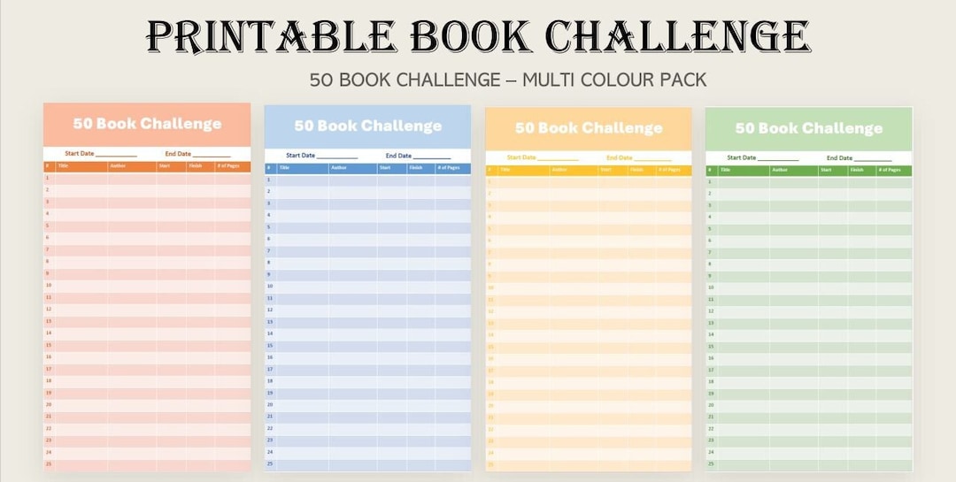 Book Reading Planner Bundle Printable, Book Tracker, Reading Challenges ...