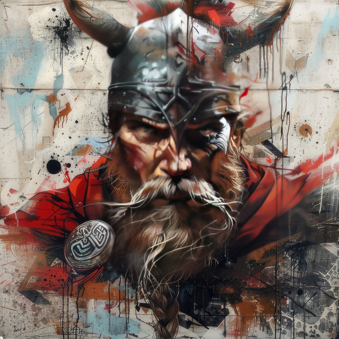 Viking Digital Art, Watercolor Warrior Clipart, Super Vinking Clipart ...