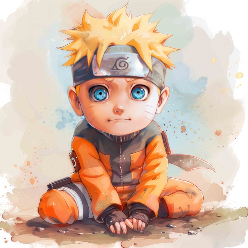 Baby Naruto Digital Art, Naruto Ninja Digital Watercolor Jpg, Digital ...