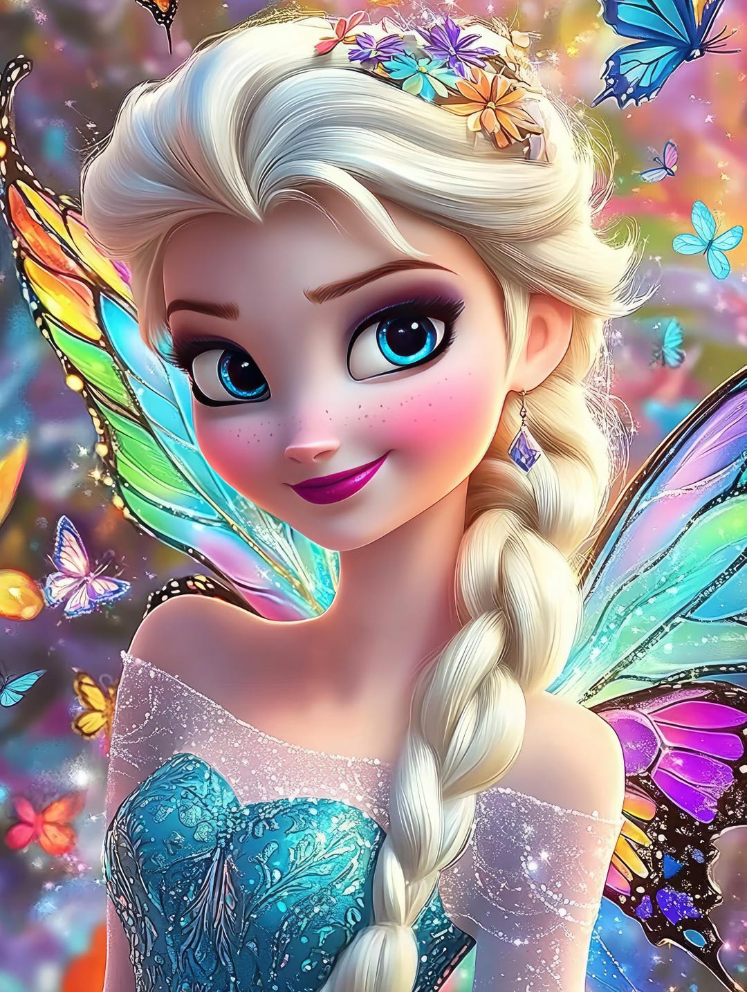 Princess Fairy Butterfly, Digital, Jpeg, Golden Clipart, Jpg Decoration ...