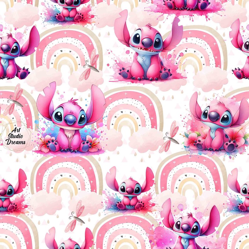 Cute Anime Inspired Character Fabrics Rainbow Pink in Cotton, Jersey ...