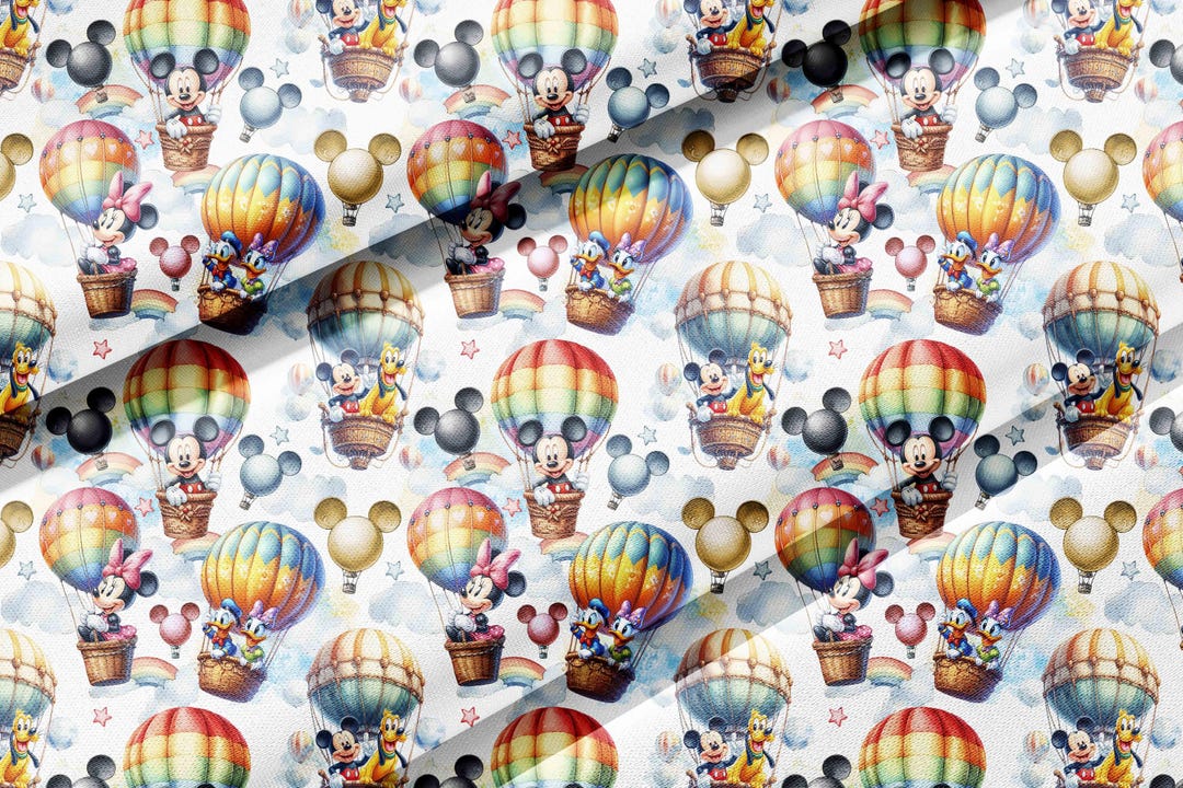 Fabrics Character Inspired Animated Hot Air Balloon Dog Cotton, Jersey ...