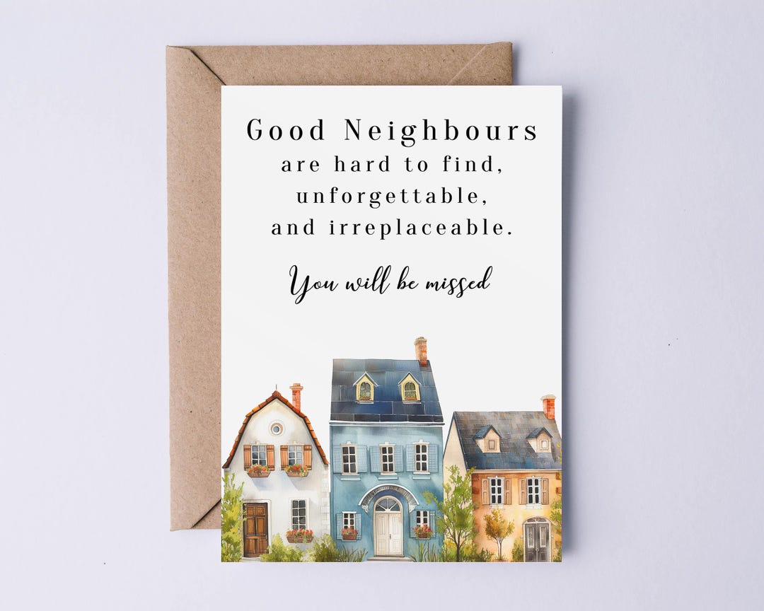 Goodbye Card for Neighbor, Personalized Moving Card for Neighbour, You ...