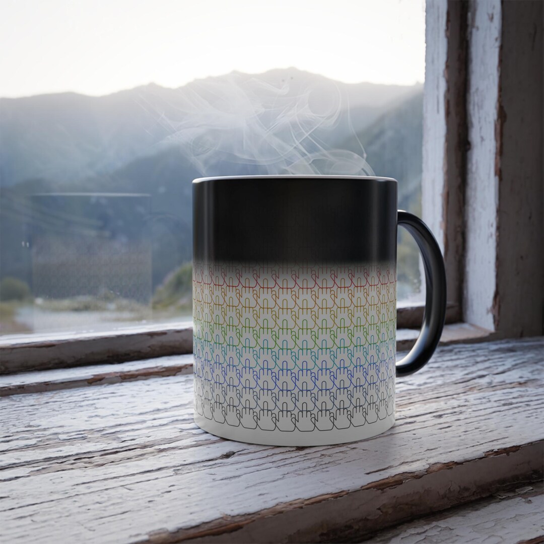 Hidden Middle Finger Rainbow Mug, 11oz Color Changing Novelty - Etsy