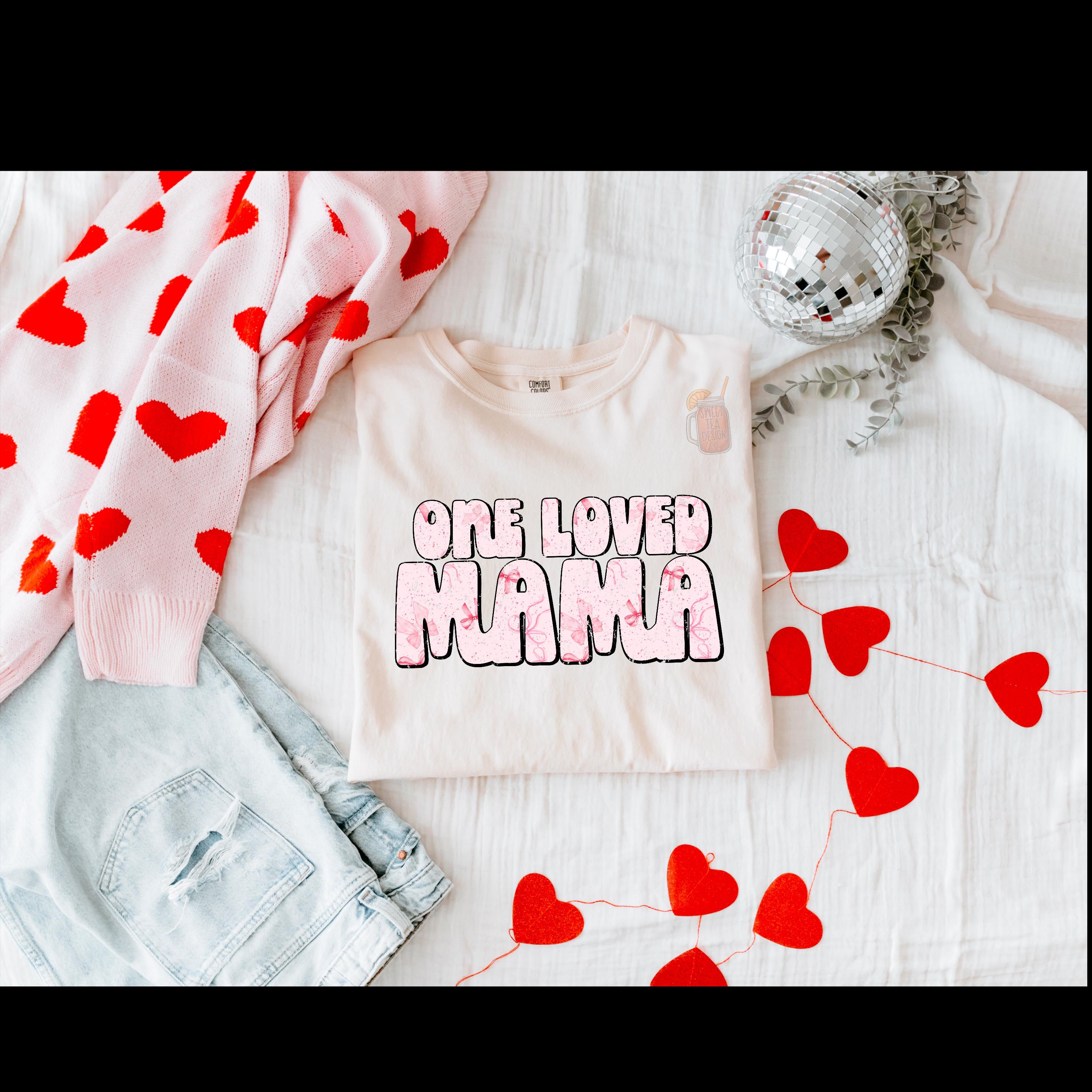 One Loved Mama PNG Digital Download , Girly Valentines, Coquette Bow ...