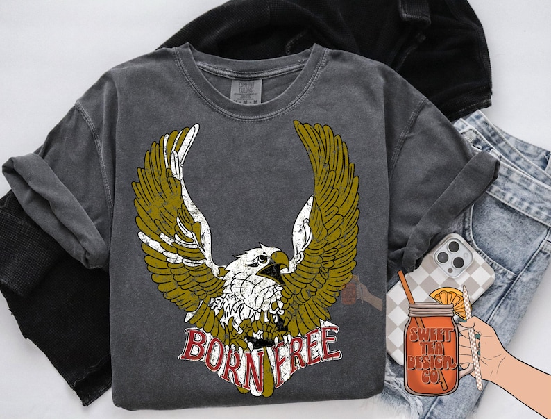 Born Free Eagle PNG Digital Download Fourth of July Design, American ...