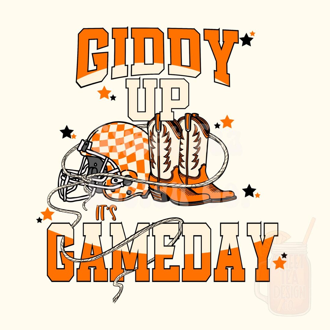 Giddy up It’s Game Day - PNG - Football Season Game Day Bow Orange and ...