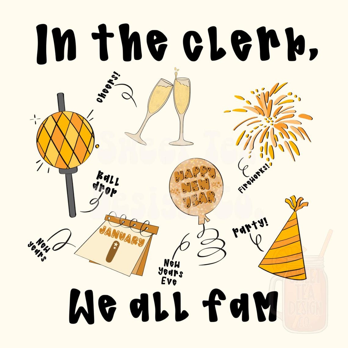 In the Clerb We All Fam PNG Digital Download , New Years, New Years ...