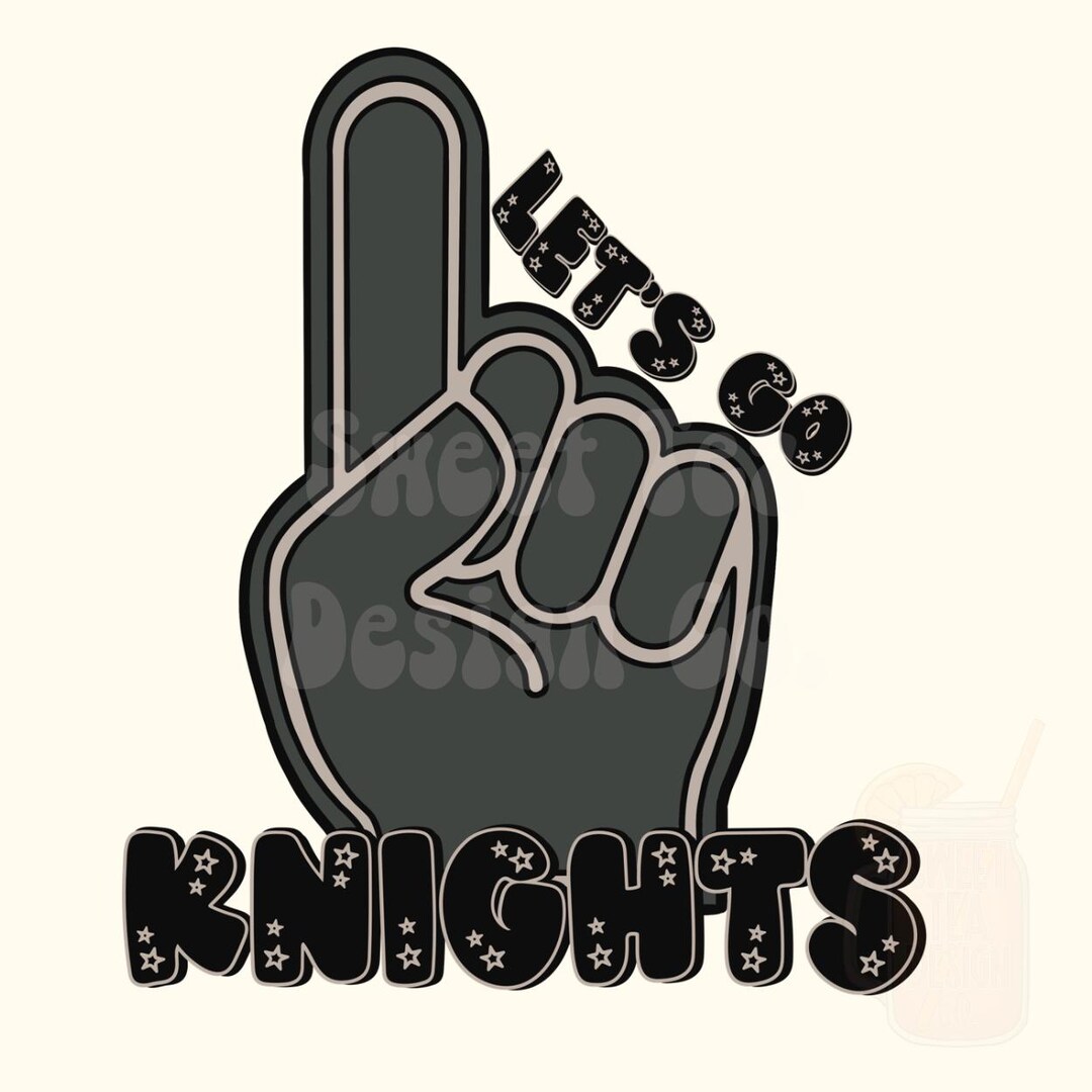 Lets Go Knights Foam Finger PNG Trendy Sports Mascot Foam Finger ...