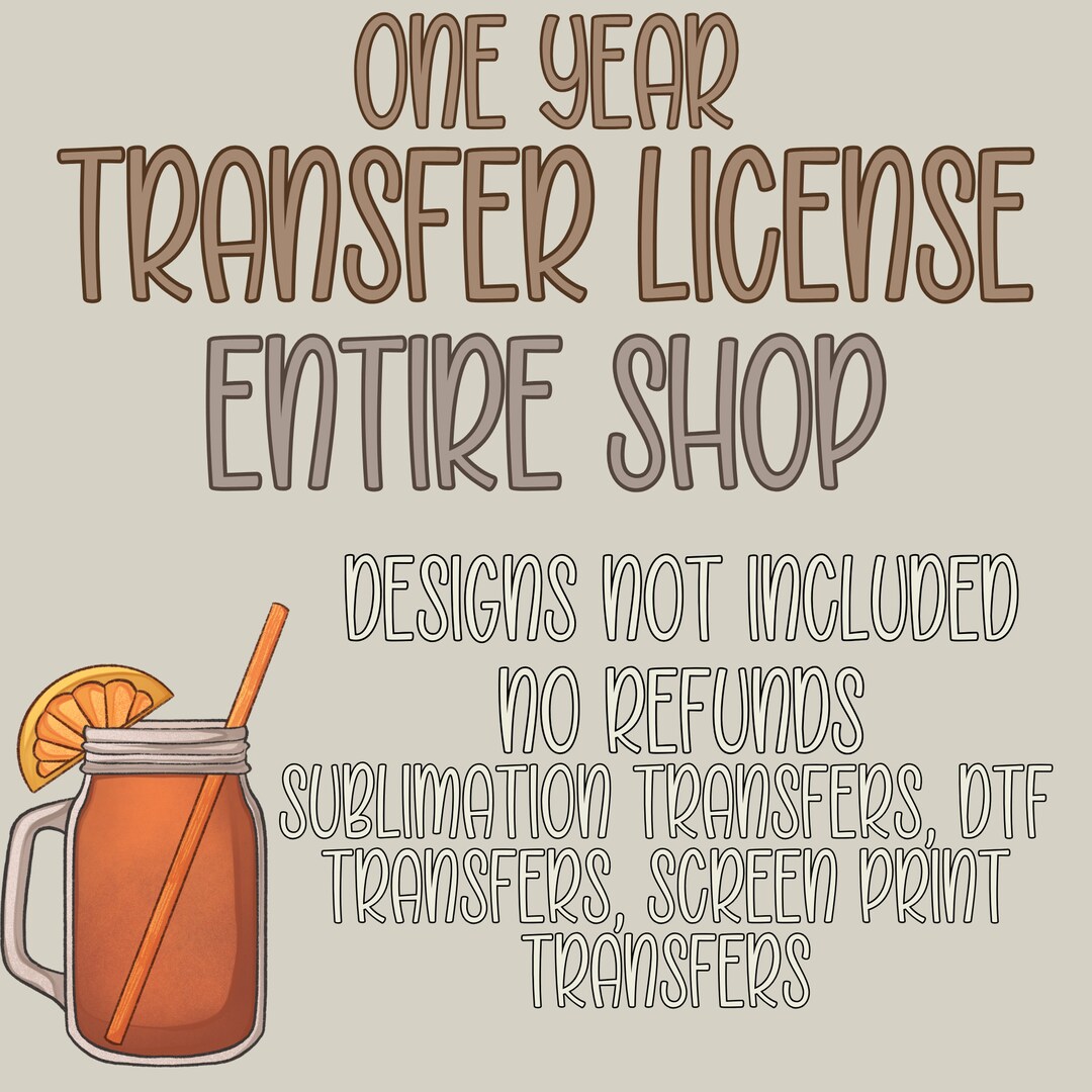 Transfer License - Sweet Tea Design Co. - Etsy