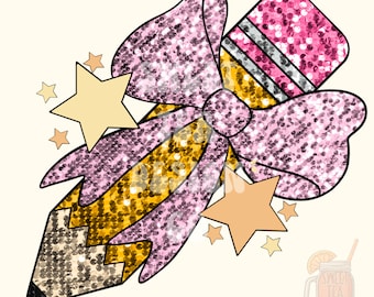 Faux Sequin Teachers Pencil - PNG - Back to School, Teacher Life ...