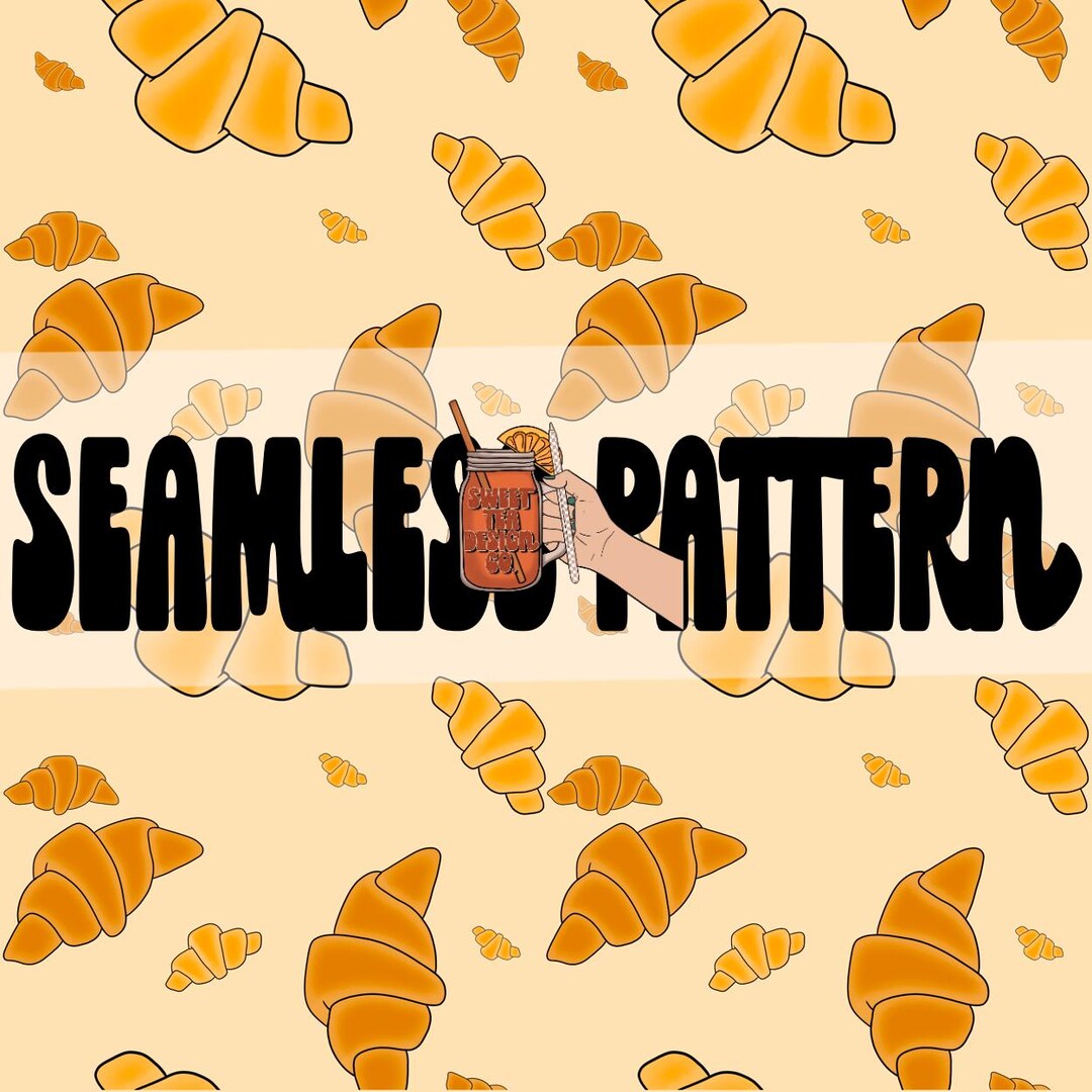Croissant Seamless Pattern PNG Digital Download, Seamless Design ...