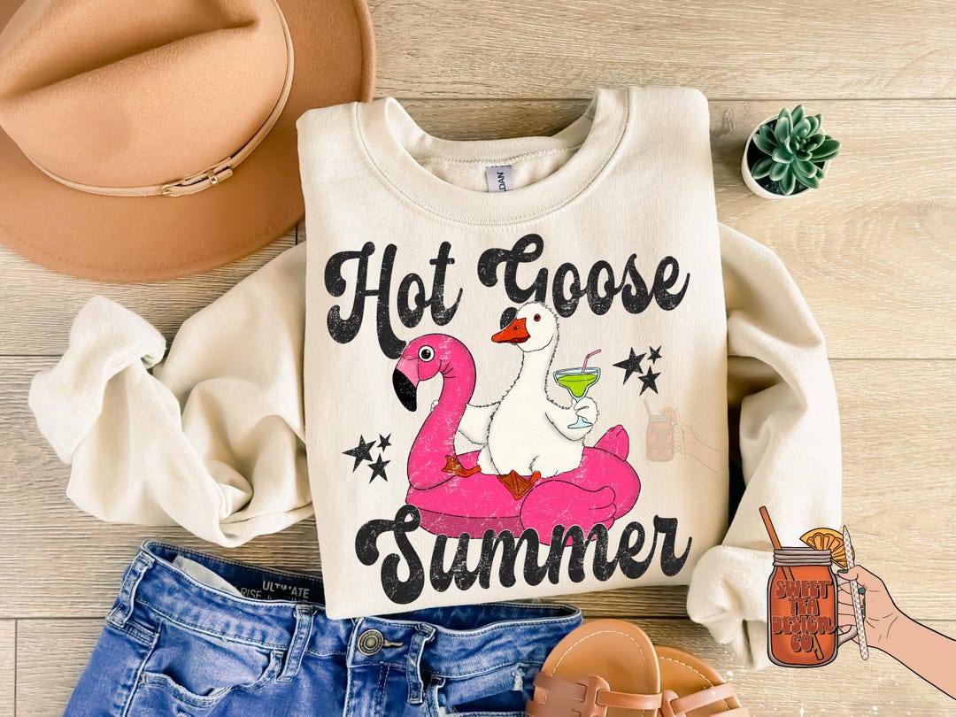 Hot Goose Summer PNG Digital Download, Goose Png, Summer Design, Pink ...