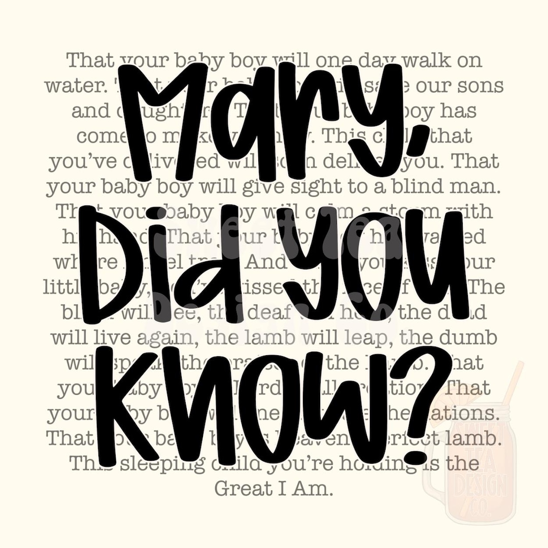 Mary Did You Know? Solid Font - PNG - Christmas, Typewriter - Etsy
