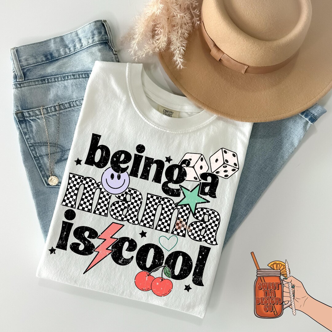 Being a Mama is Cool PNG Digital Download Retro Png, Retro Vibes Design ...