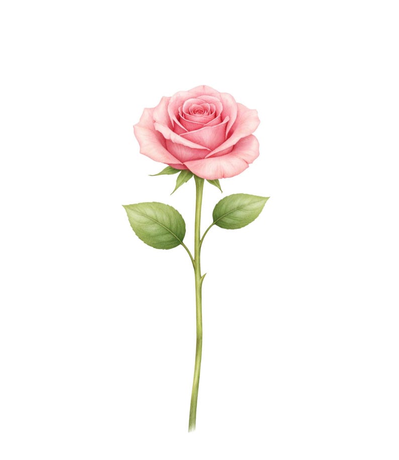 Clipart PNG de rose aquarelle, fleur rose - Etsy France