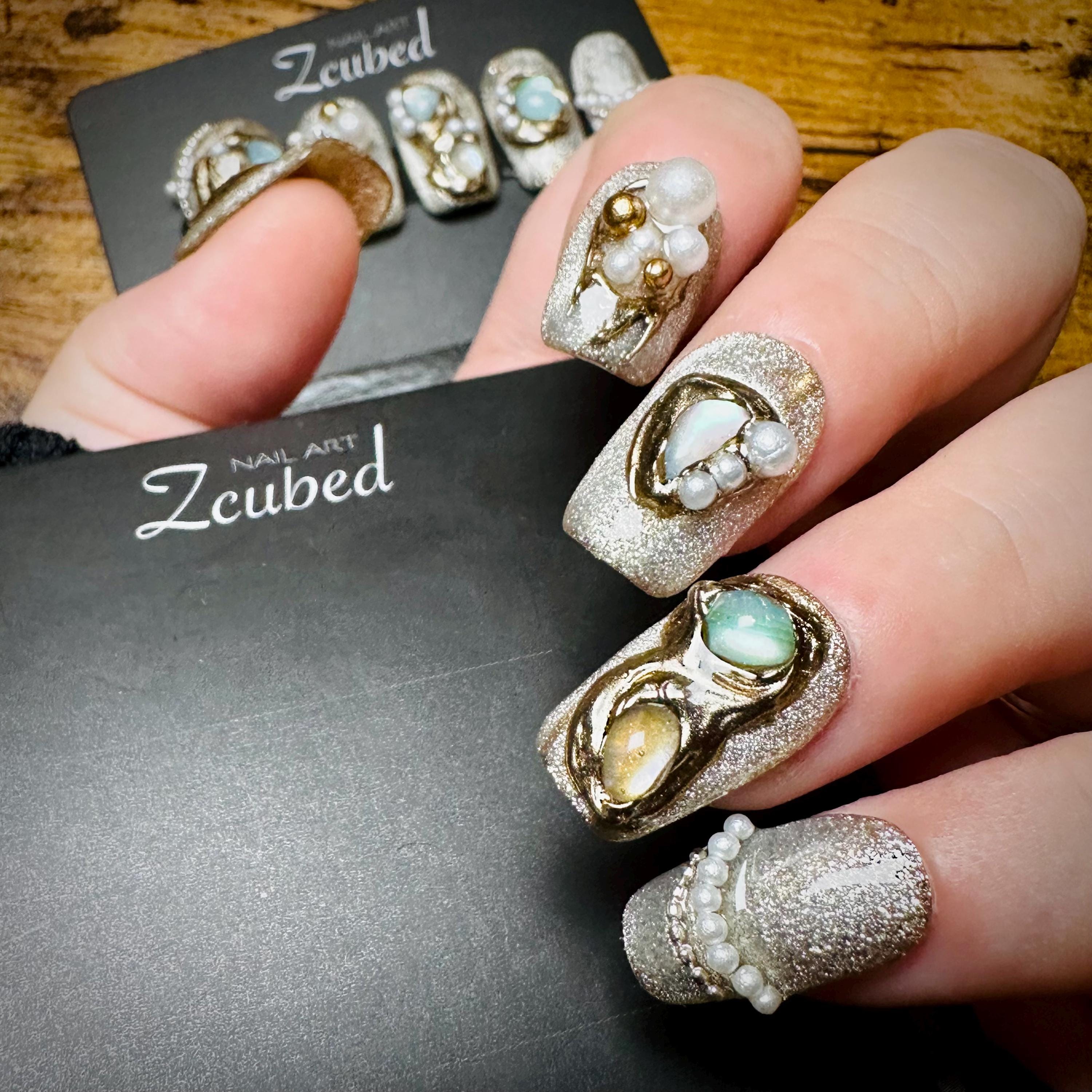 Baroque Style/real Pearl-mica-opal/3d Acrylic Gold Metallic/champagne ...