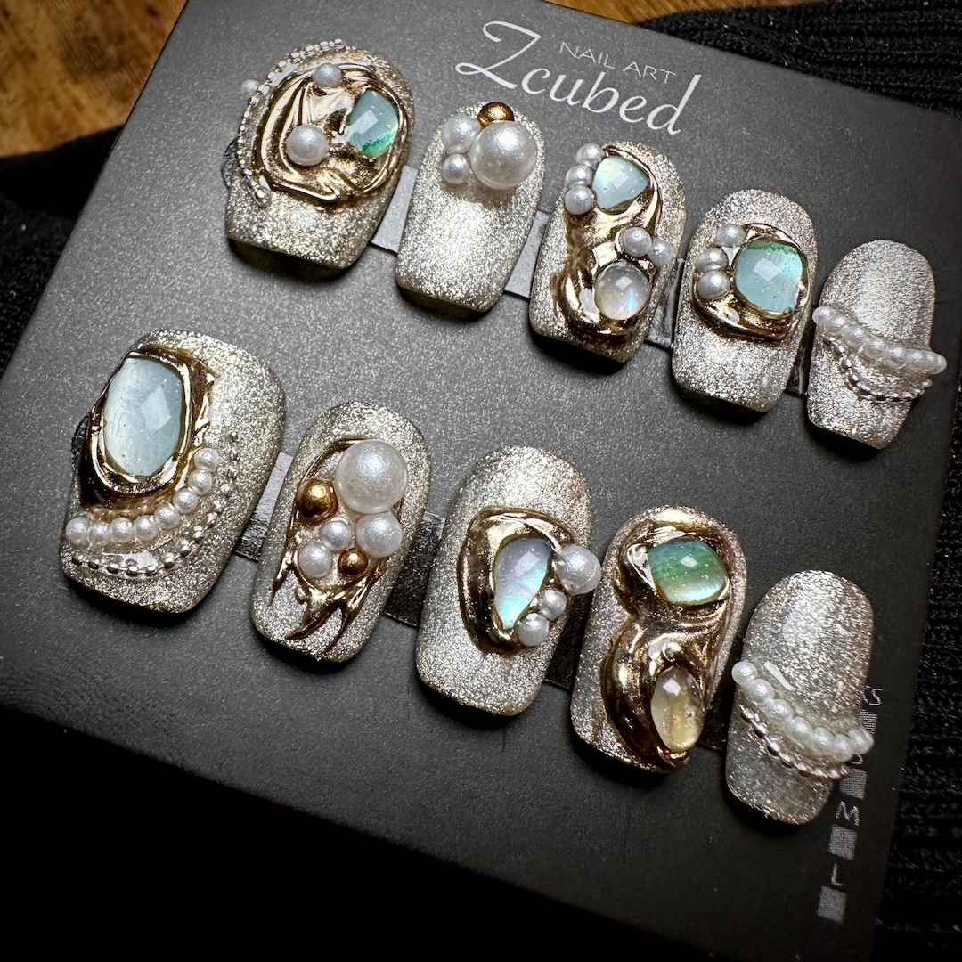 Baroque Style/real Pearl-mica-opal/3d Acrylic Gold Metallic/champagne ...
