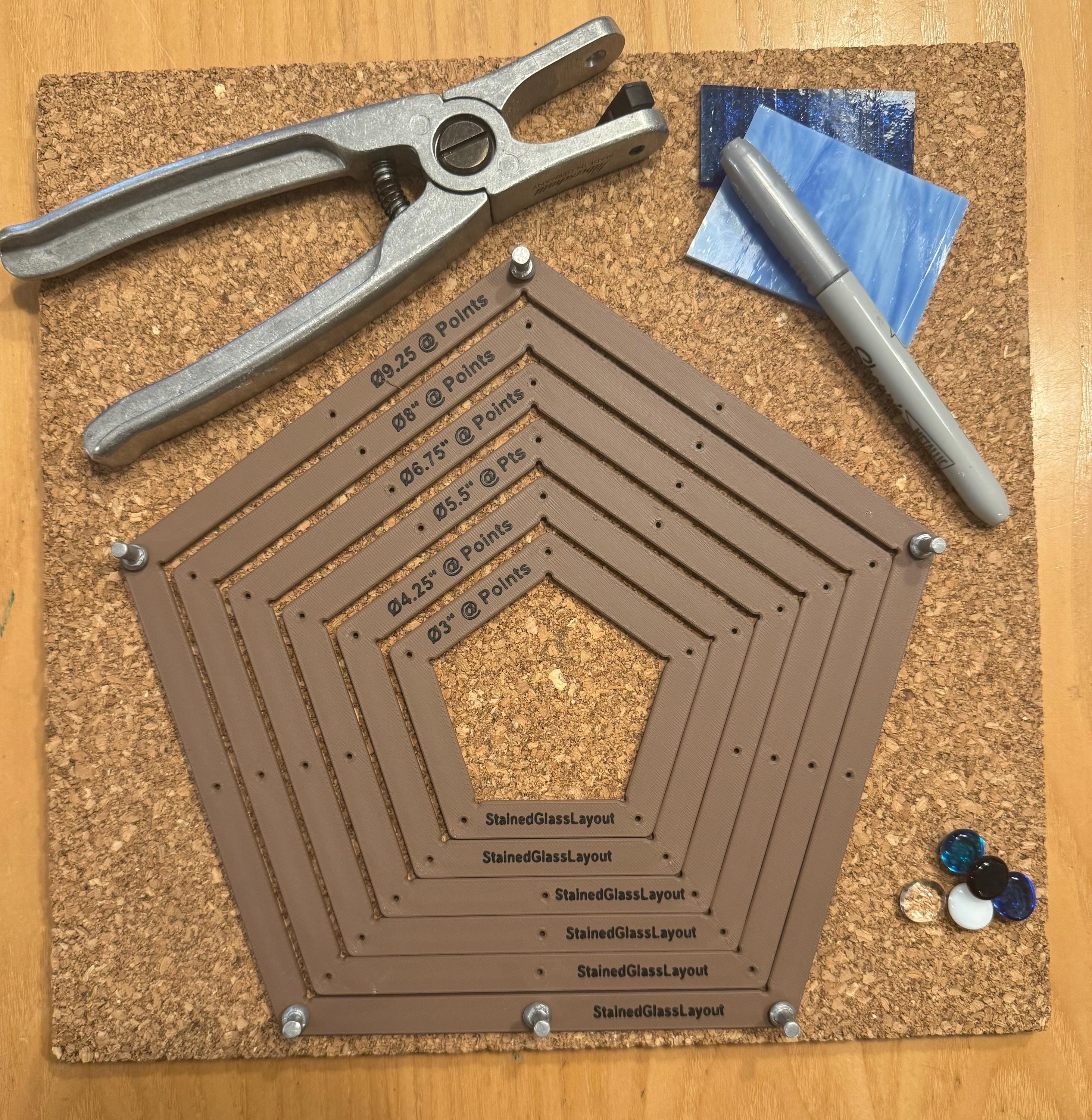 Pentagon Stained Glass Layout Frames - Etsy