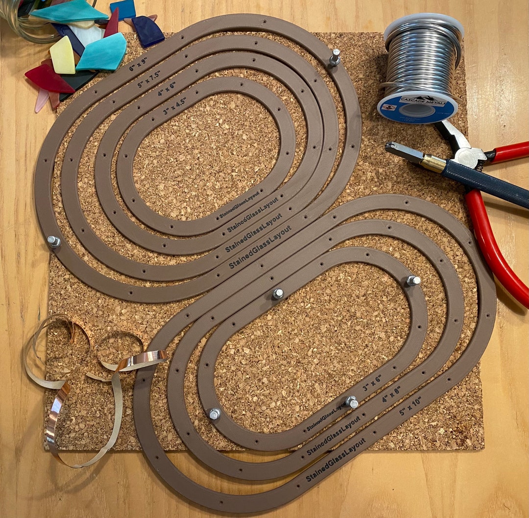 Track Oval Stained Glass Layout Frames - Etsy