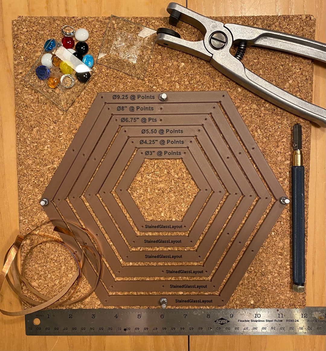 Hexagon Stained Glass Layout Frames - Etsy