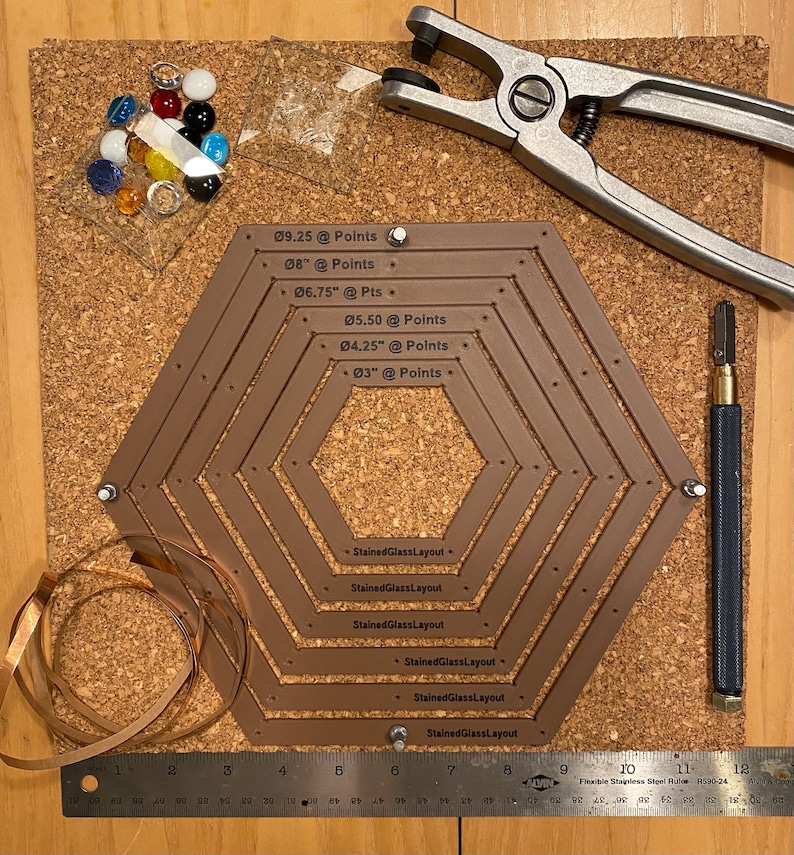 Hexagon Stained Glass Layout Frames - Etsy