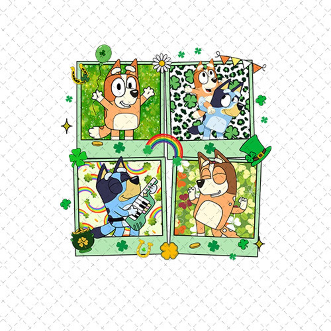 Bluey Patrick Day PNG, Bluey Family Png, Blue Dogs Patrick Day Digital ...