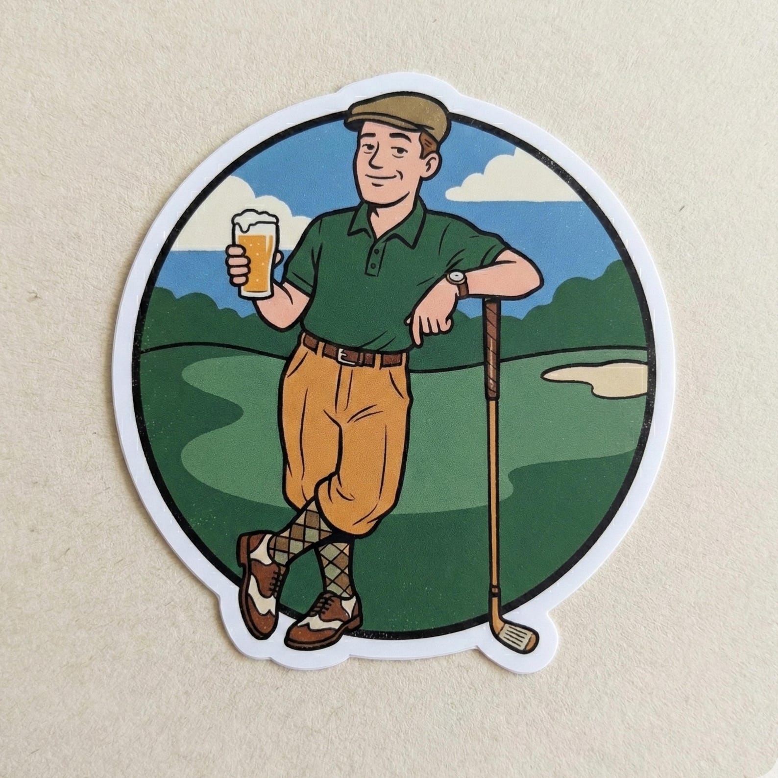 Sticker - Vintage Golfer Beer | Funny Retro Golf - Etsy