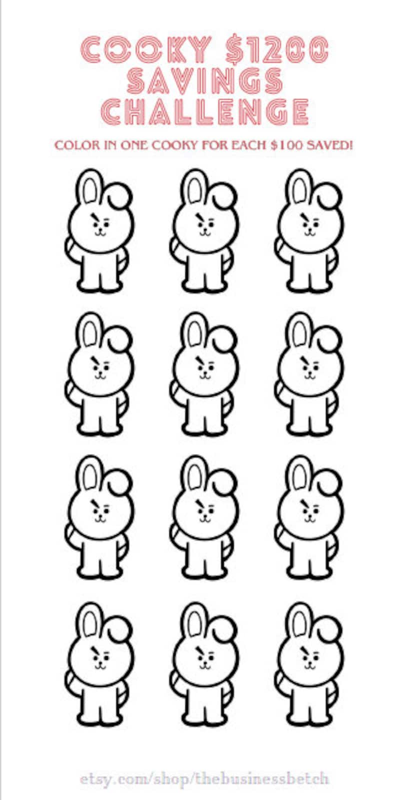 BT21 BTS ARMY Printable Savings Challenges Set of 7 - Etsy