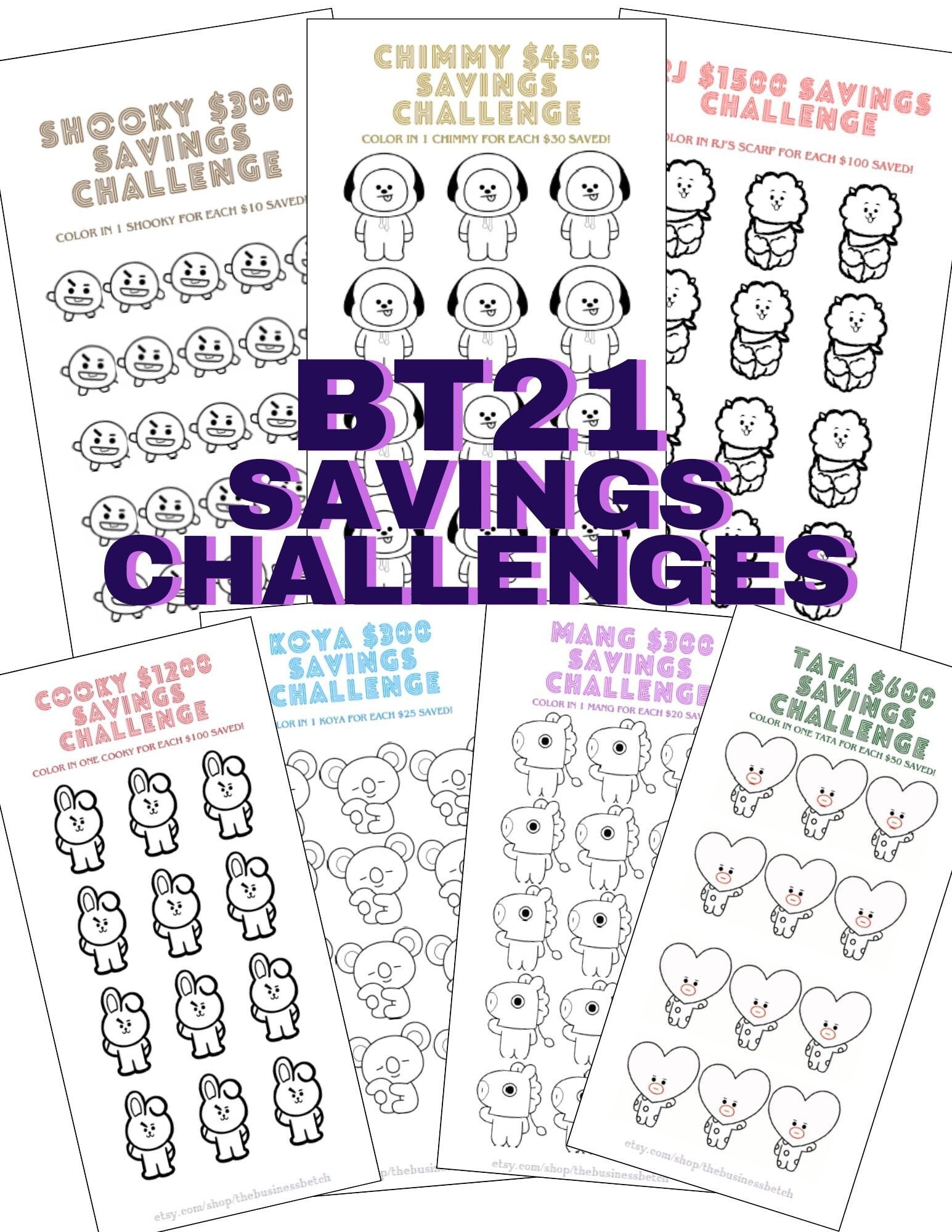 BT21 BTS ARMY Printable Savings Challenges Set of 7 - Etsy