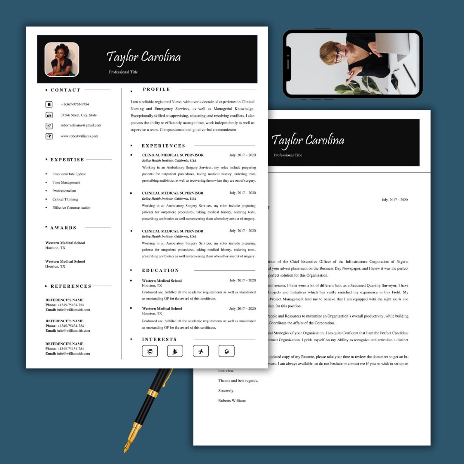 Minimalist Resume Template, Pro Smart Resume Template in Word Template ...