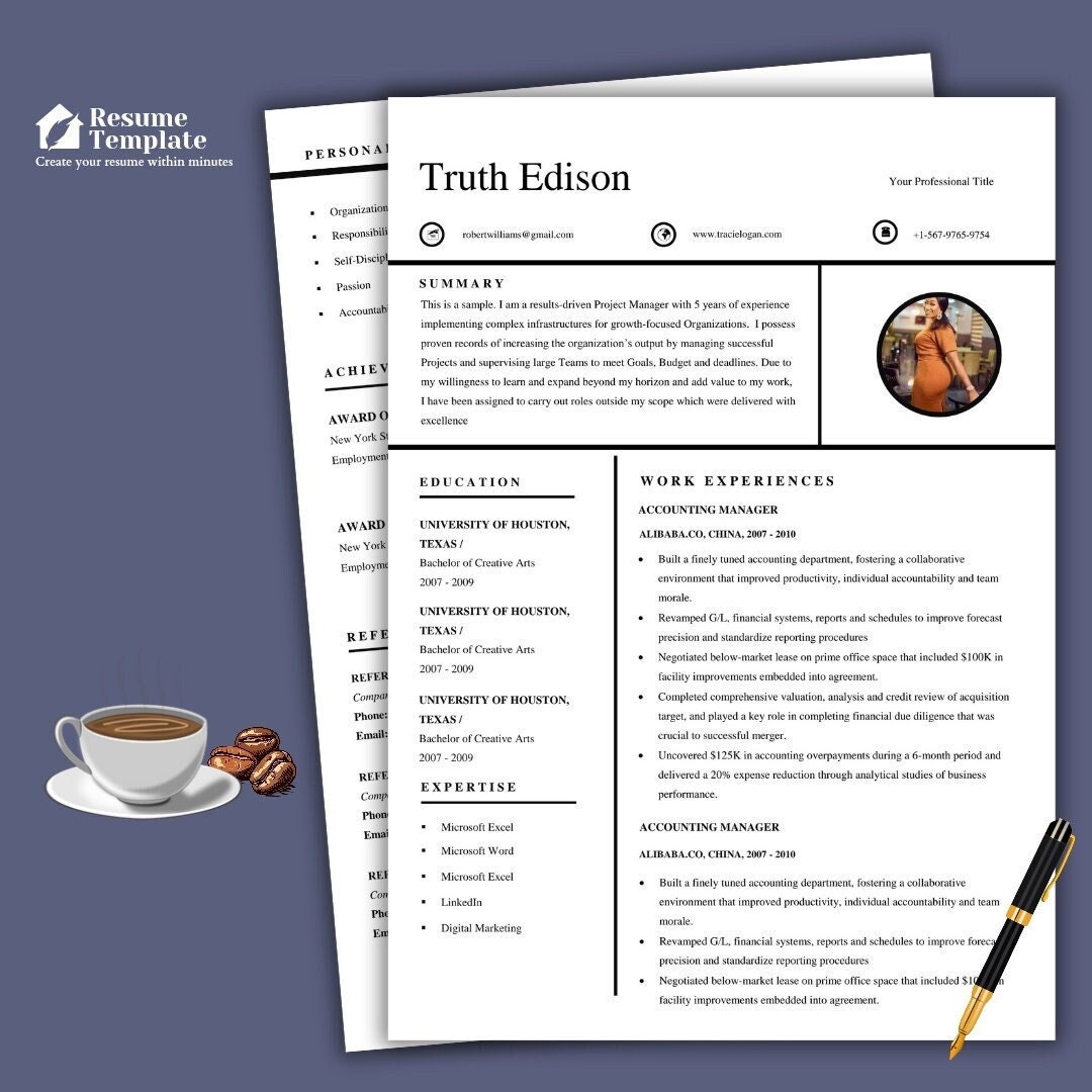 Well-structured Resume Template, ATS Compliant Resume Template ...