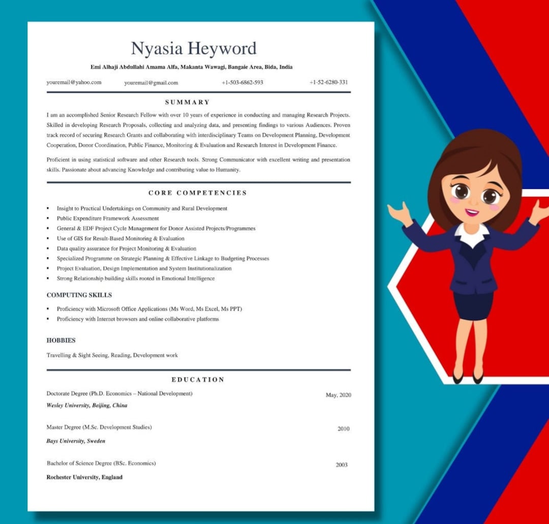 Clean Comprehensive Resume Template, Word Resume File, Professional ...