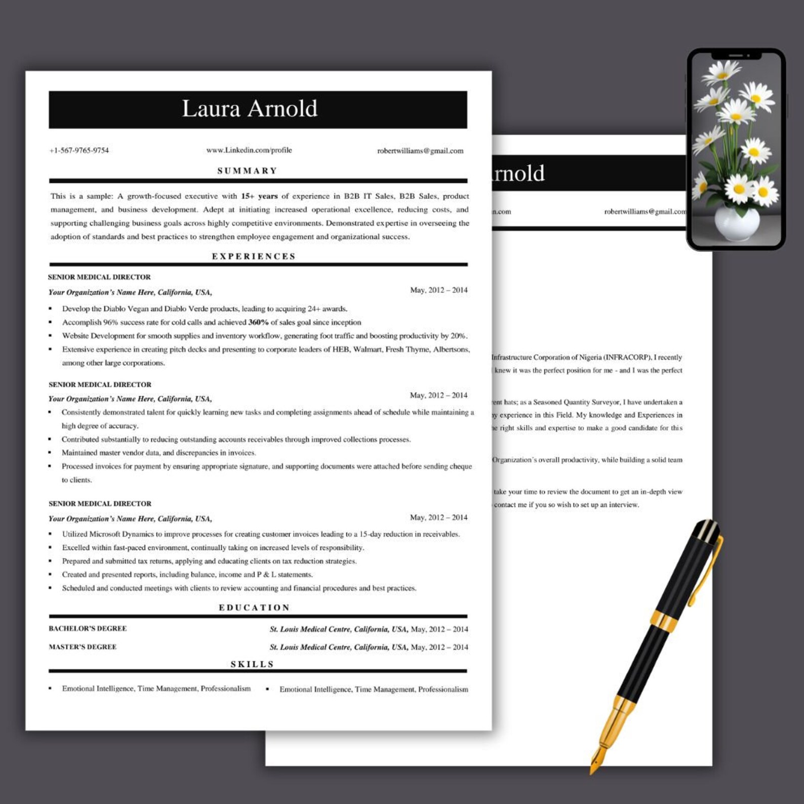 Recommended Resume Template, Smart Resume Template, Professional Word ...