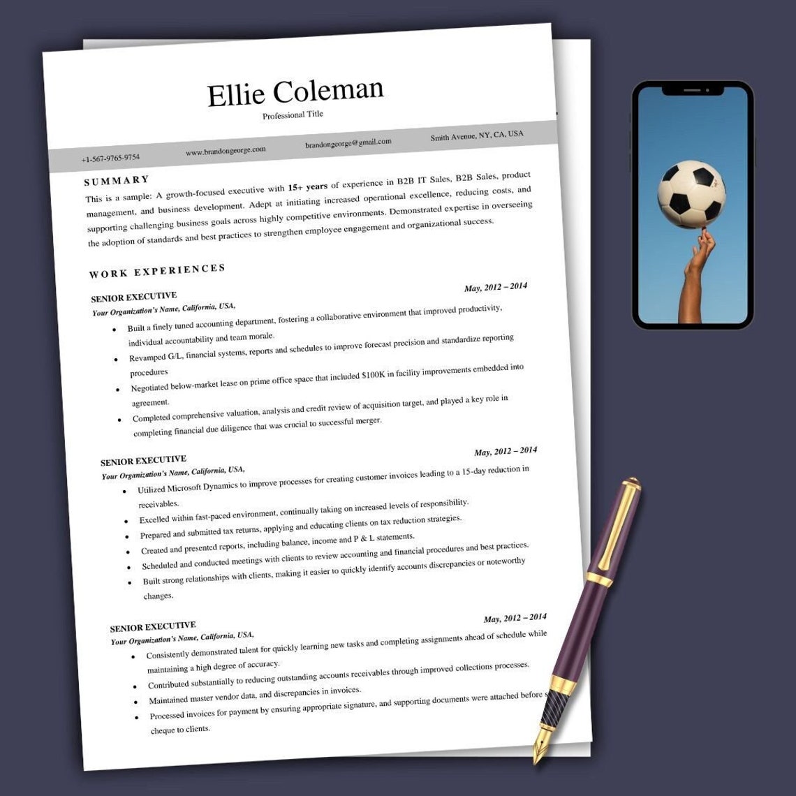 Quick-edit Modern Resume Template, Resume Update Template Word ...