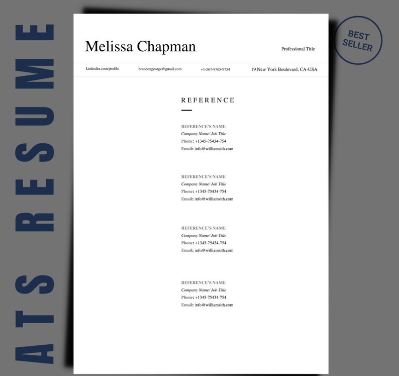 Comprehensive 2page Resume Template, CV Design Template, Full Resume ...