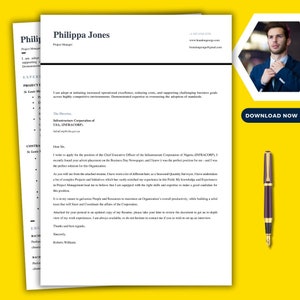 Quick-edit Professional Resume Template Download, Cover Letter Template ...