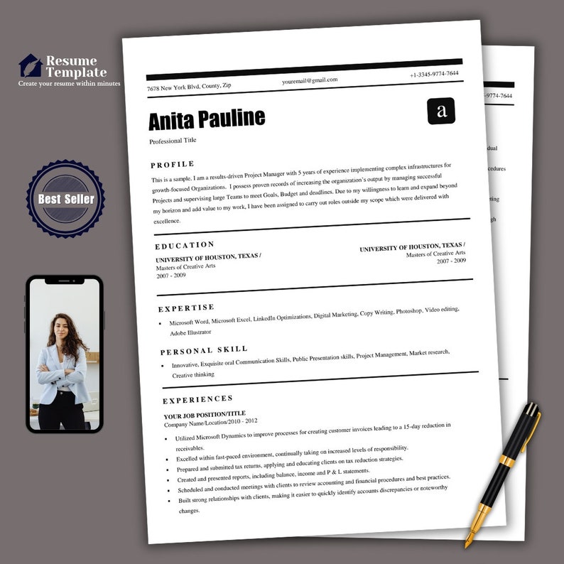 Comprehensive High Quality Cv Template, Word Resume Format, High ...