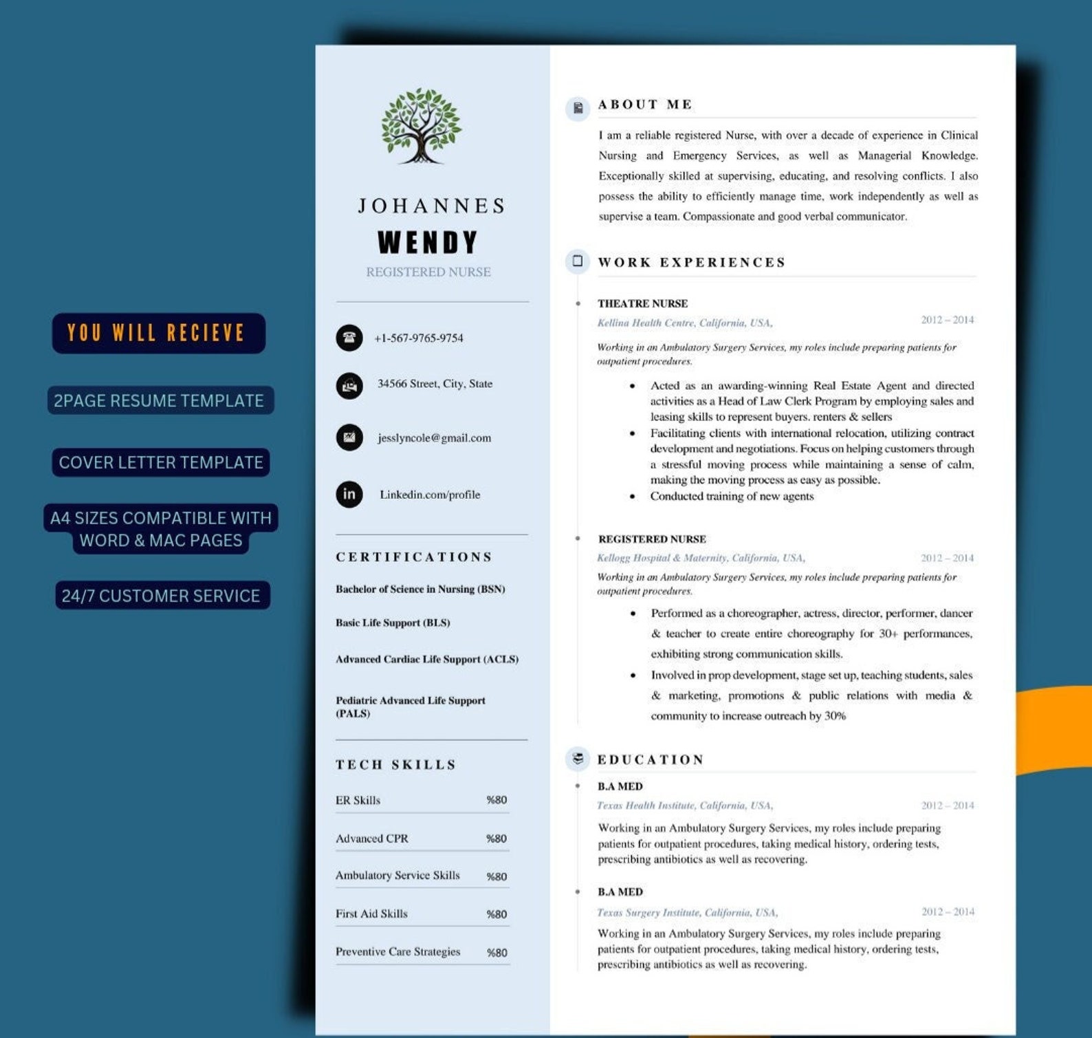 Resume Template Word, Smart Resume Template, Resume Design, Download ...