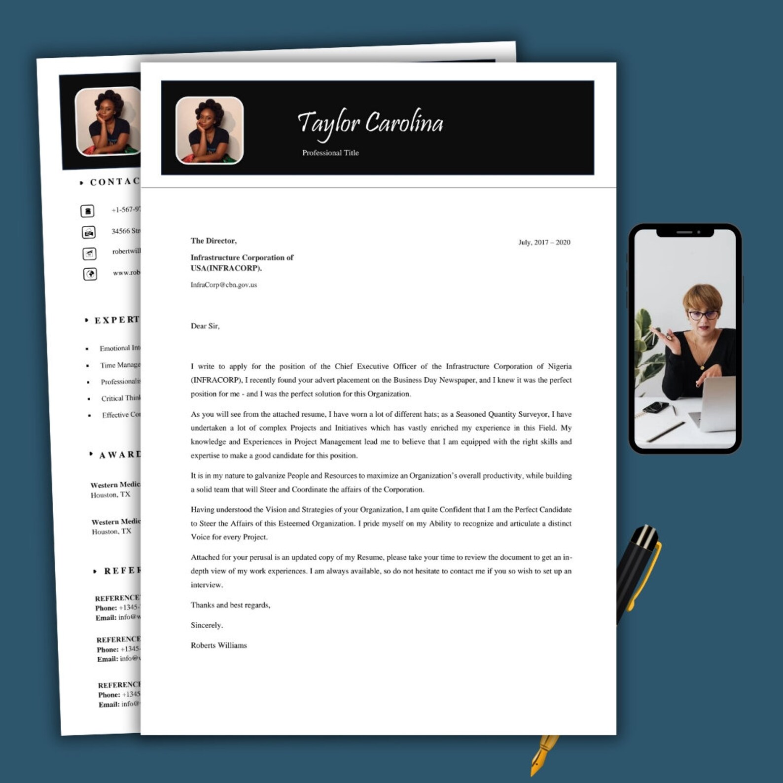 Minimalist Resume Template, Pro Smart Resume Template in Word Template ...