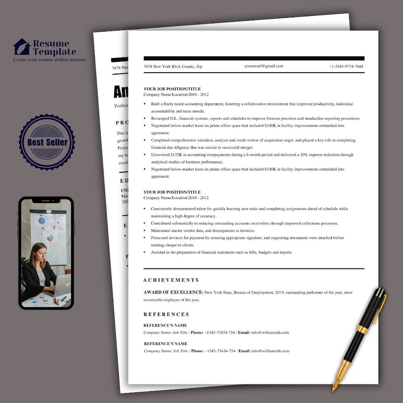 Comprehensive High Quality Cv Template, Word Resume Format, High ...