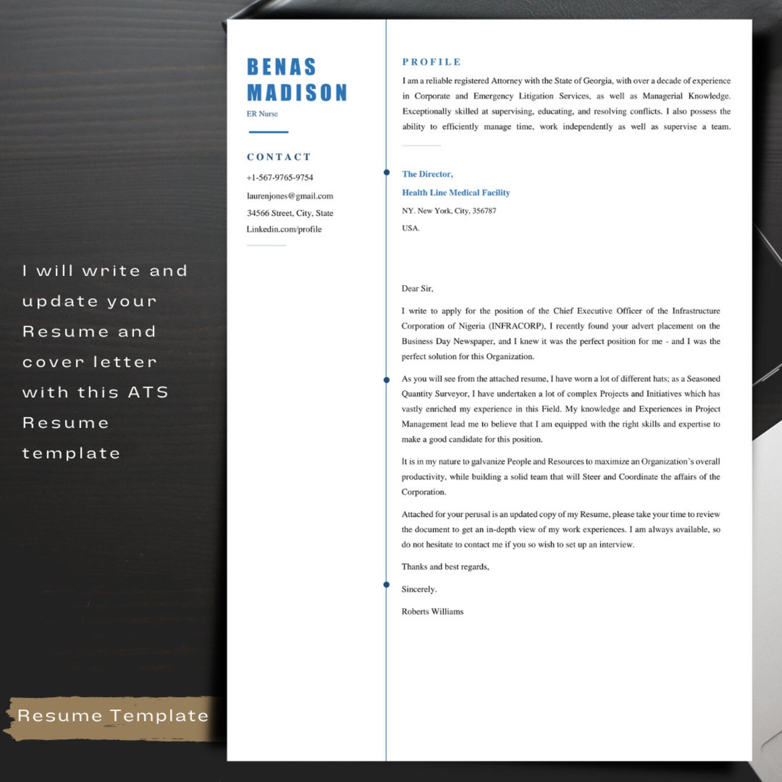 Professional Resume Template for Any Job Description, Resume Template ...