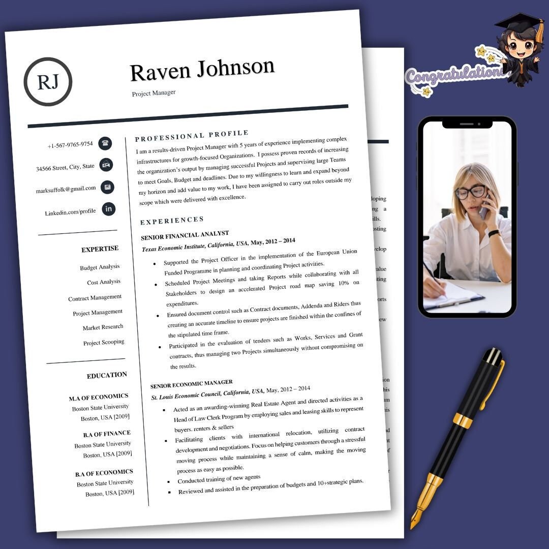 Best Resume Template for Project Manager, Ats-compliant Resume Format ...