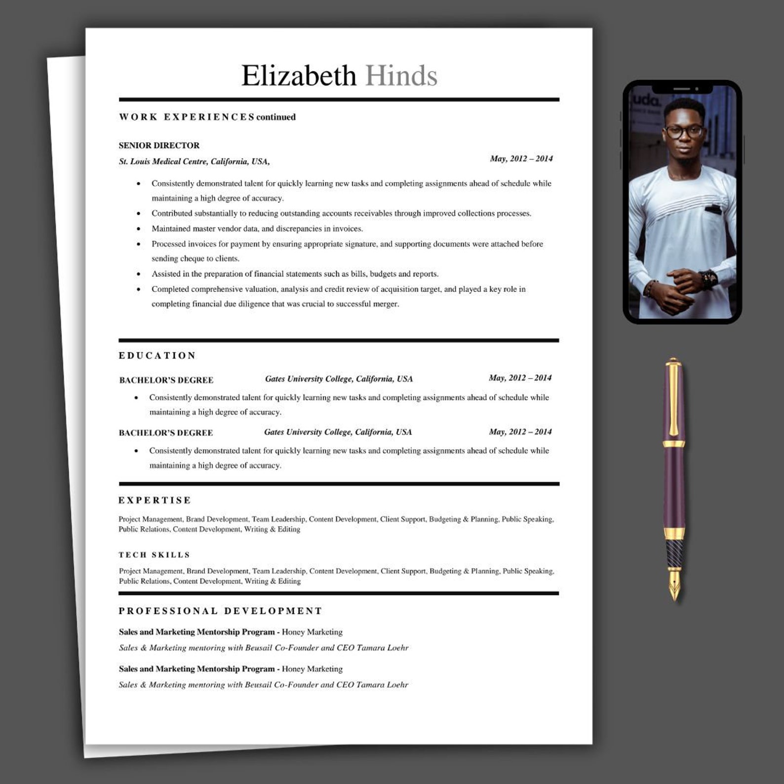Modern CV Resume Update Template in Words, Easy and Quick Resume Update ...